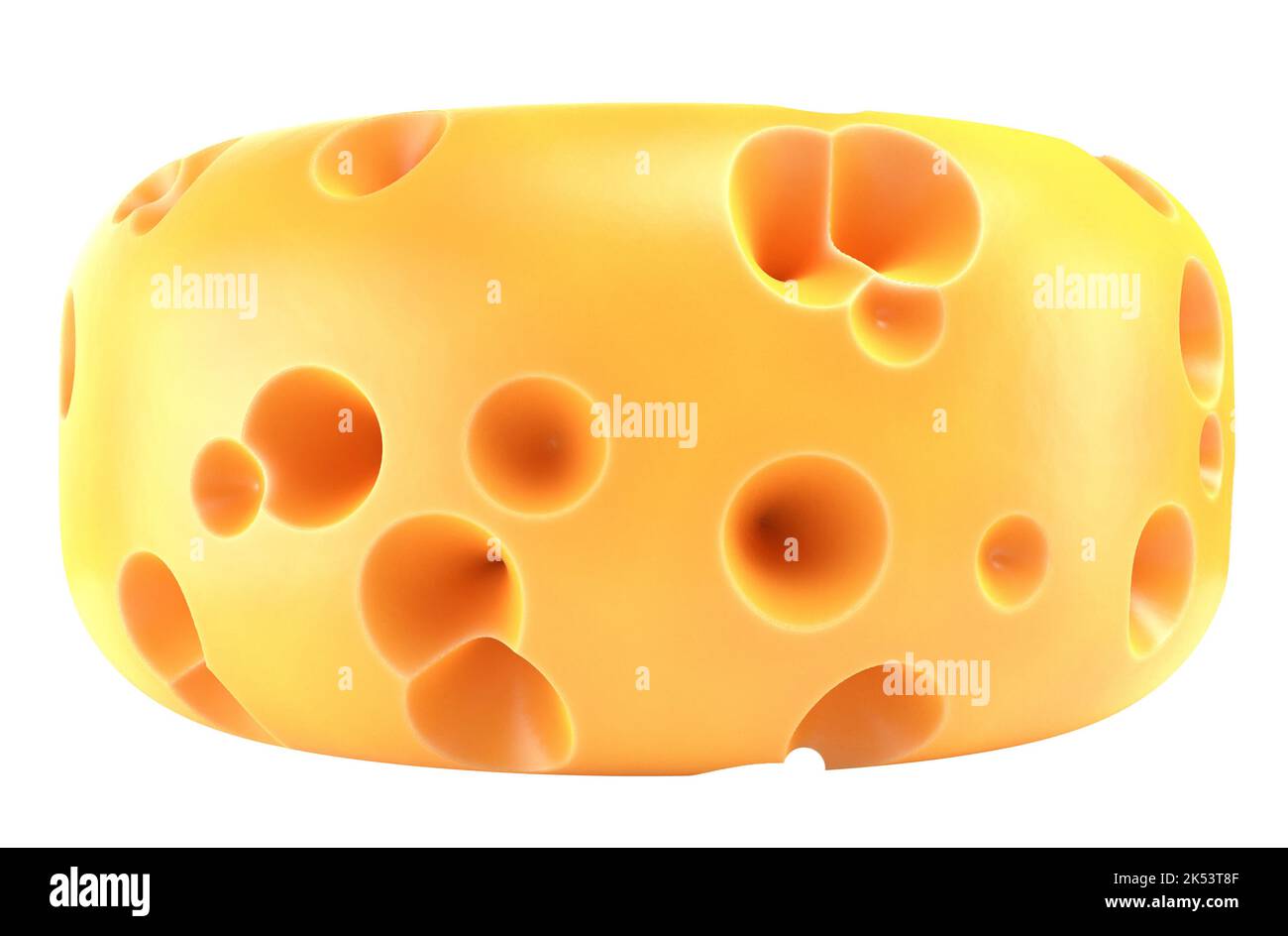 head of cheese isolated on a white background. 3d rendering Stock Photo ...