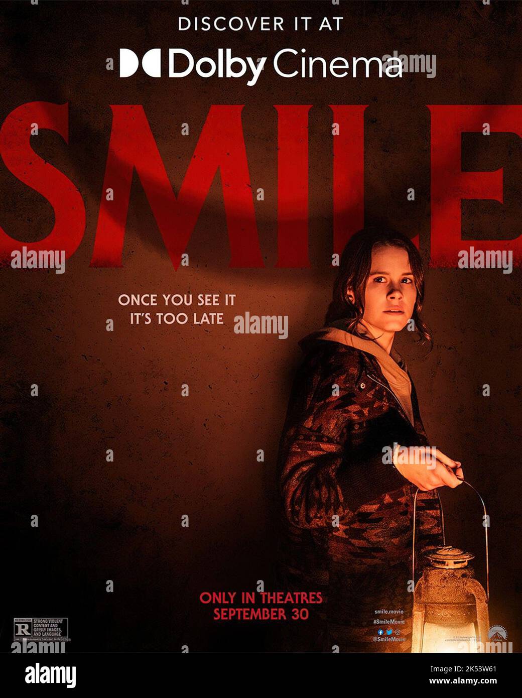 SMILE, US Dolby Cinema poster, Sosie Bacon, 2022. © Paramount Pictures ... SMILE, US Dolby Cinema poster, Sosie Bacon, 2022. © Paramount Pictures ...