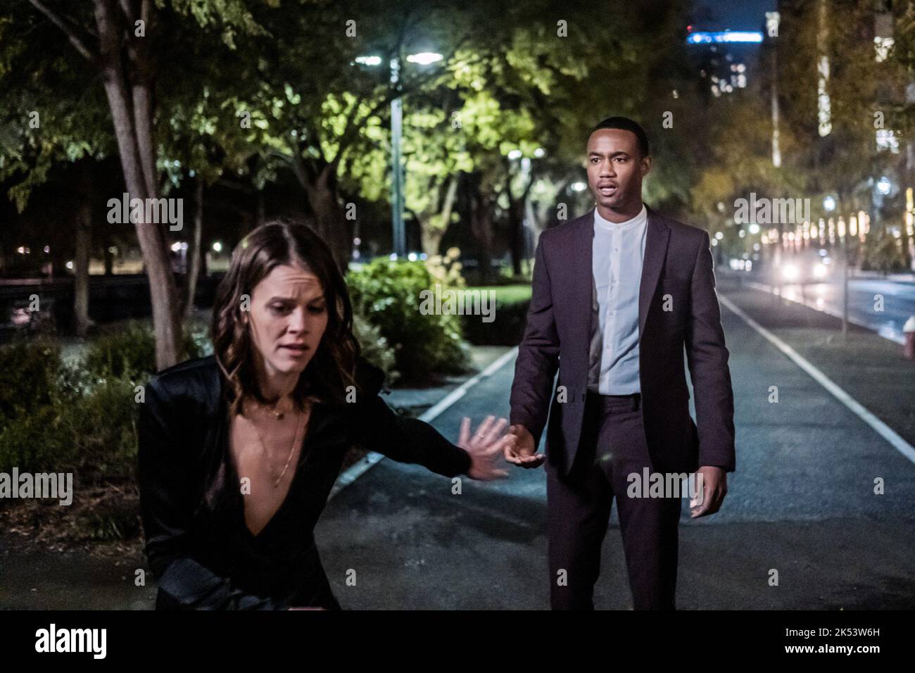 SMILE, from left: Sosie Bacon, Jessie T. Usher, 2022. ph: Walter ...