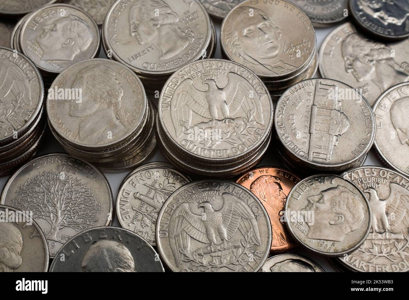 Assorted US coins Stock Photo - Alamy