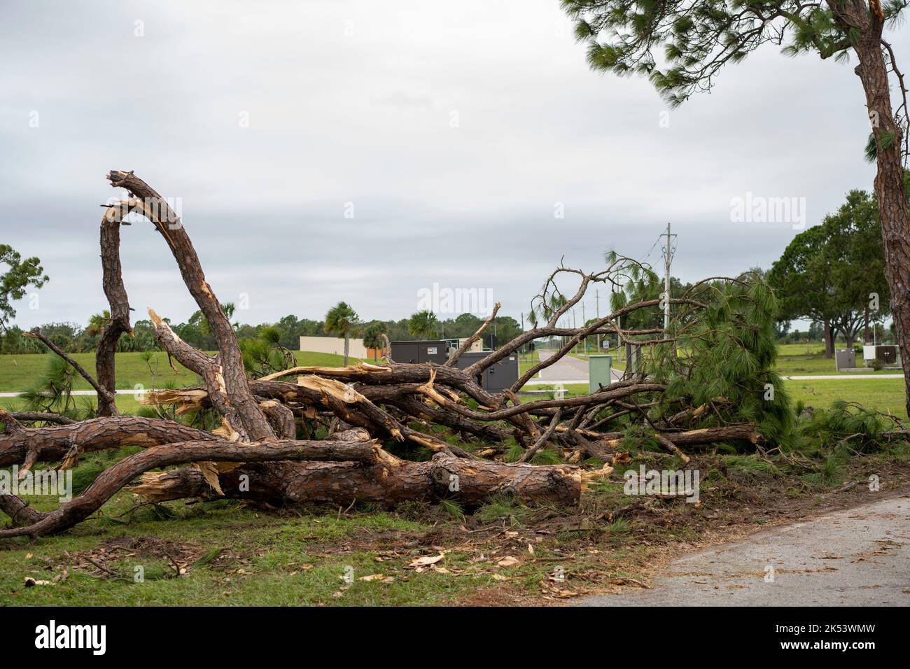 Damage from Hurricane Ian is shown across MacDill Air Force Base, Florida, Sept. 29, 2022 ...