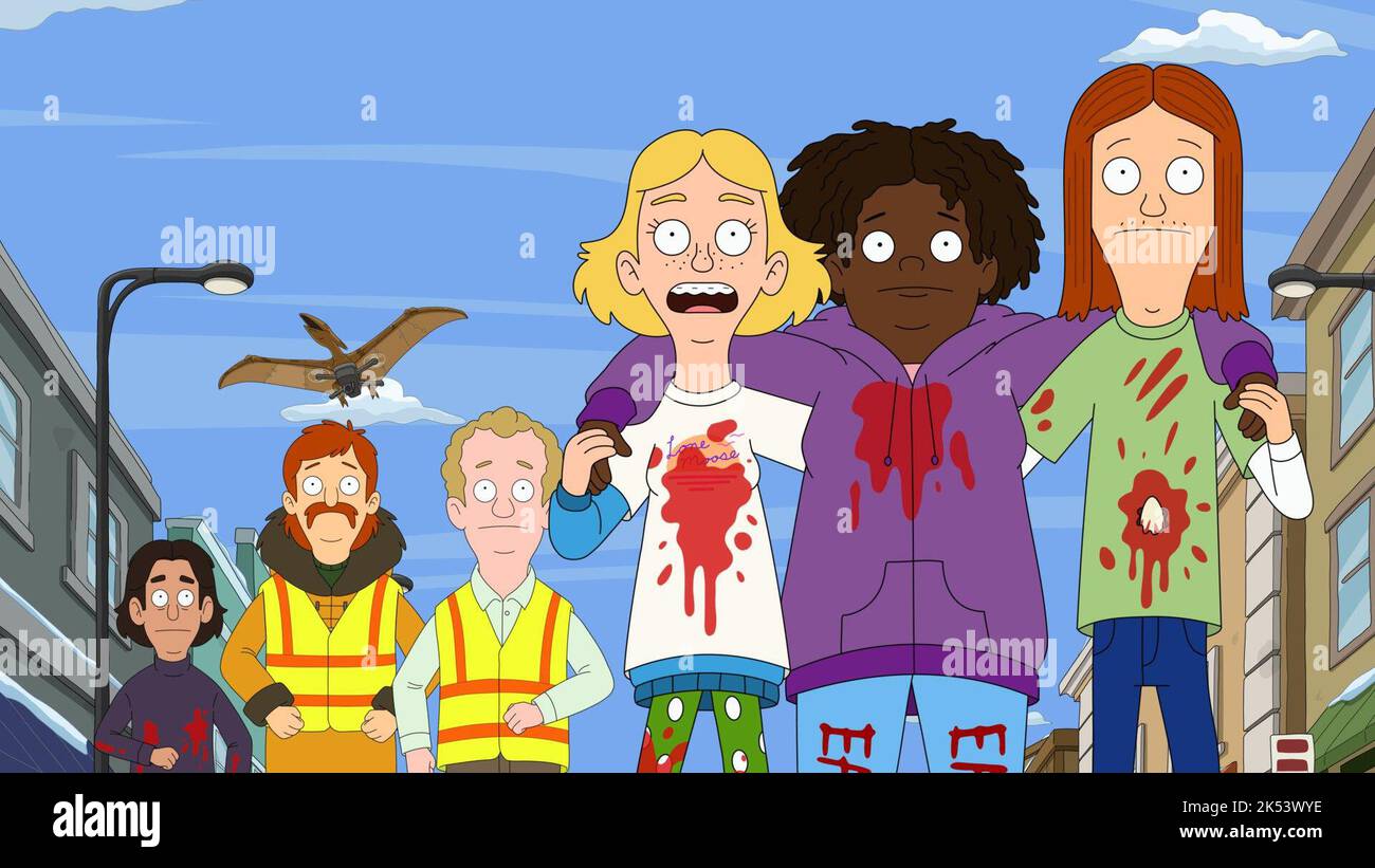 THE GREAT NORTH, 2nd from left: Wolf Tobin (voice: Will Forte), center ...