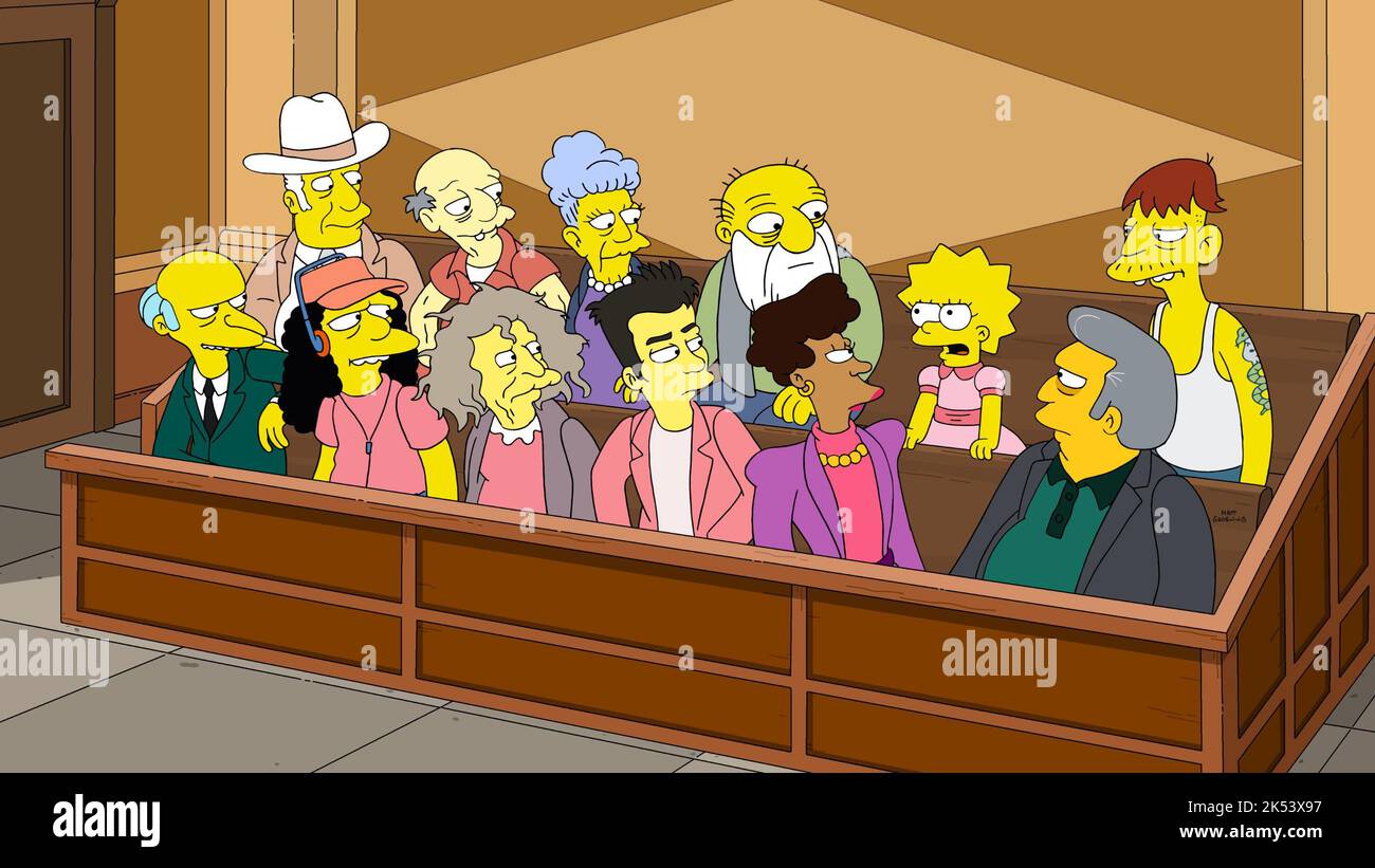 THE SIMPSONS, front row, 2nd from left: Mr. Burns (voice: Harry Shearer ...