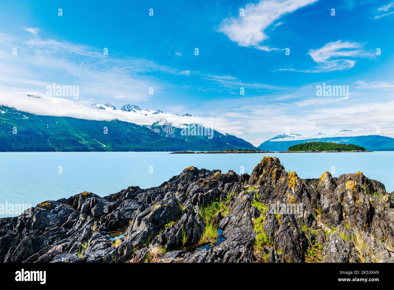 View of Chilkat Inlet & Glacier Bay National Park & Preserve from Moose ...