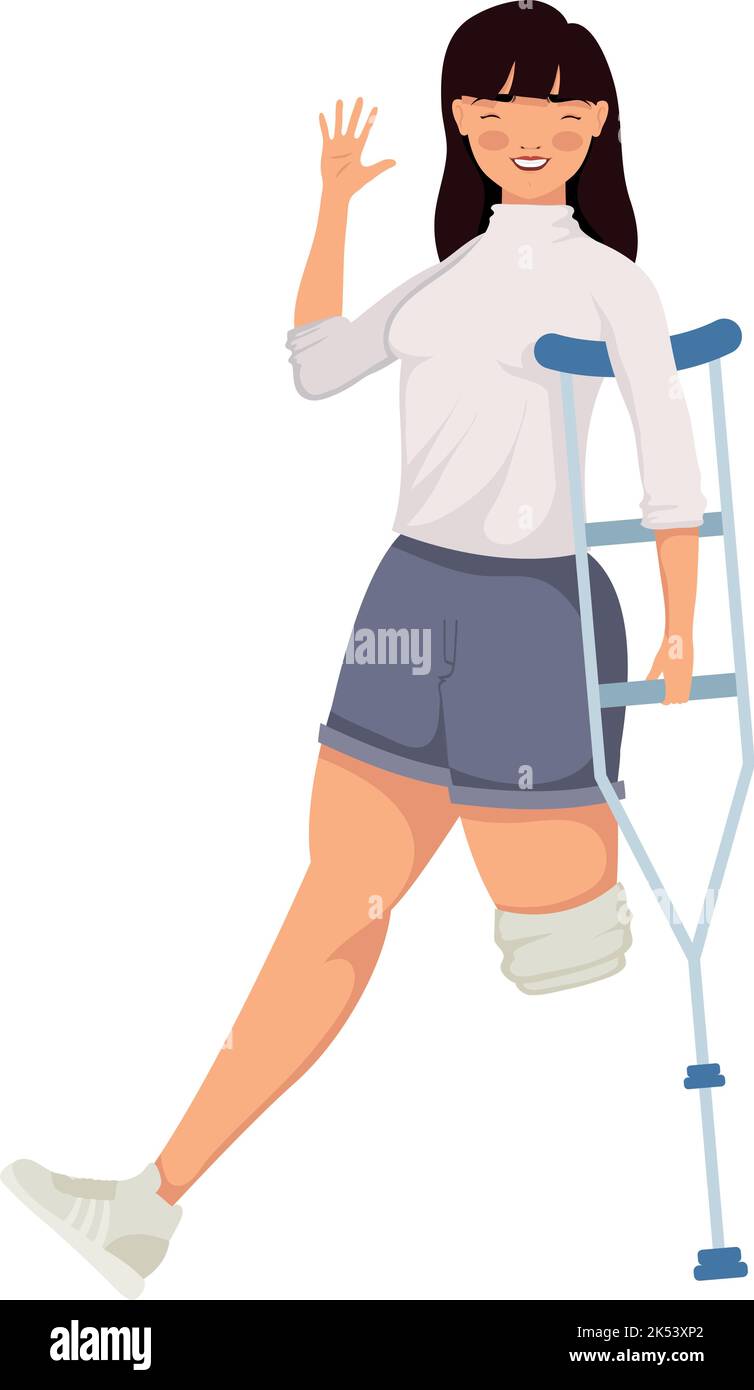 invalid woman without leg character Stock Vector Image & Art - Alamy