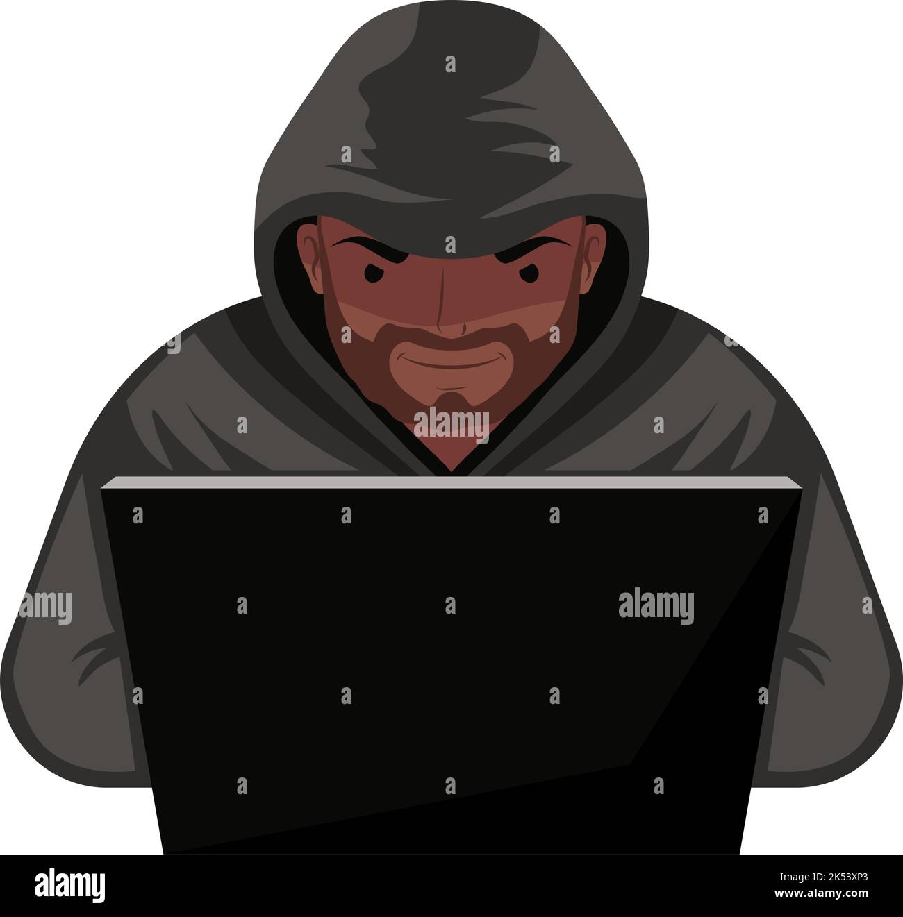 hacker using laptop thief character Stock Vector Image & Art - Alamy