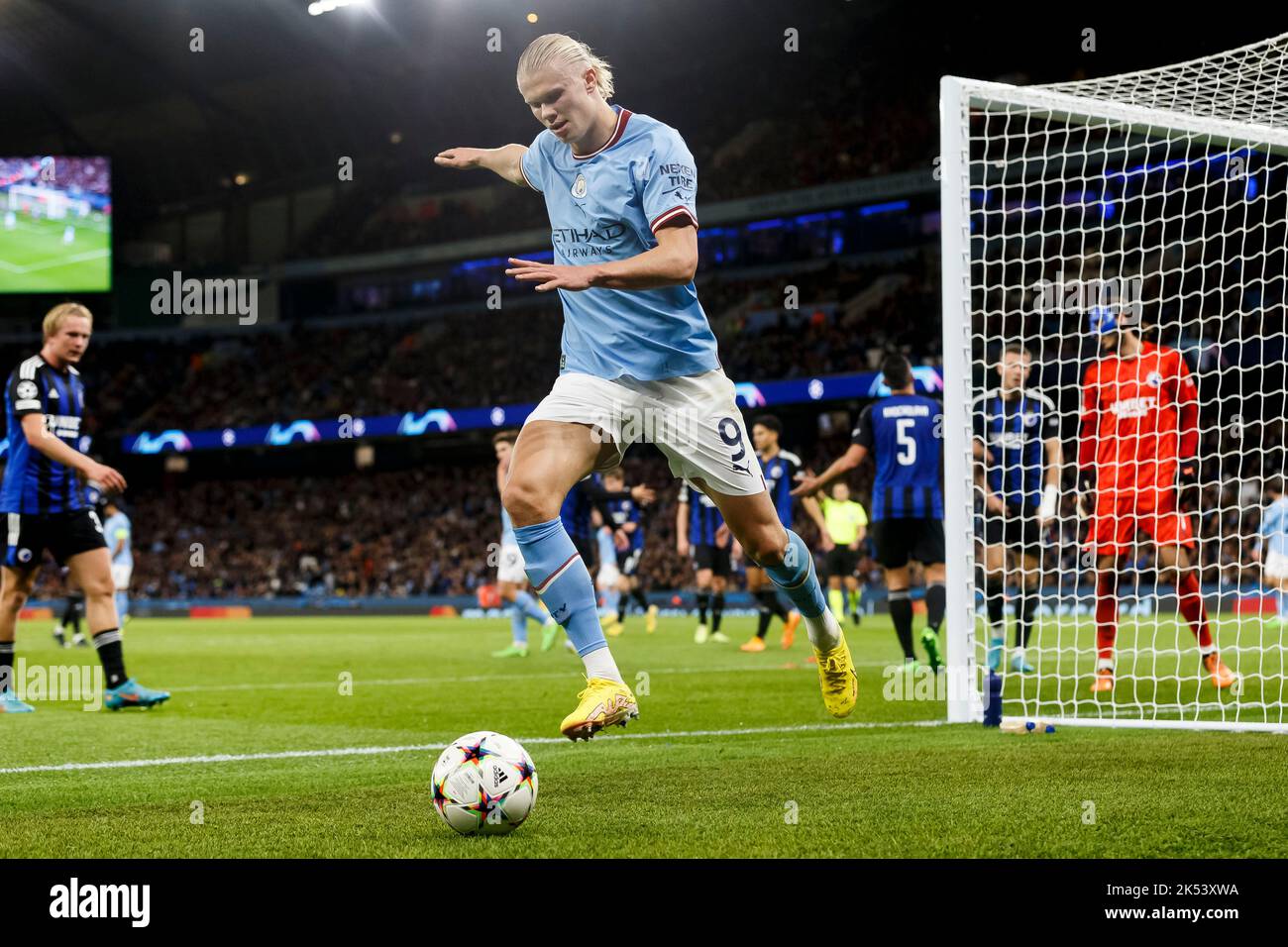 Manchester, UK. 05th Oct, 2022. Erling Haland of Manchester City during ...