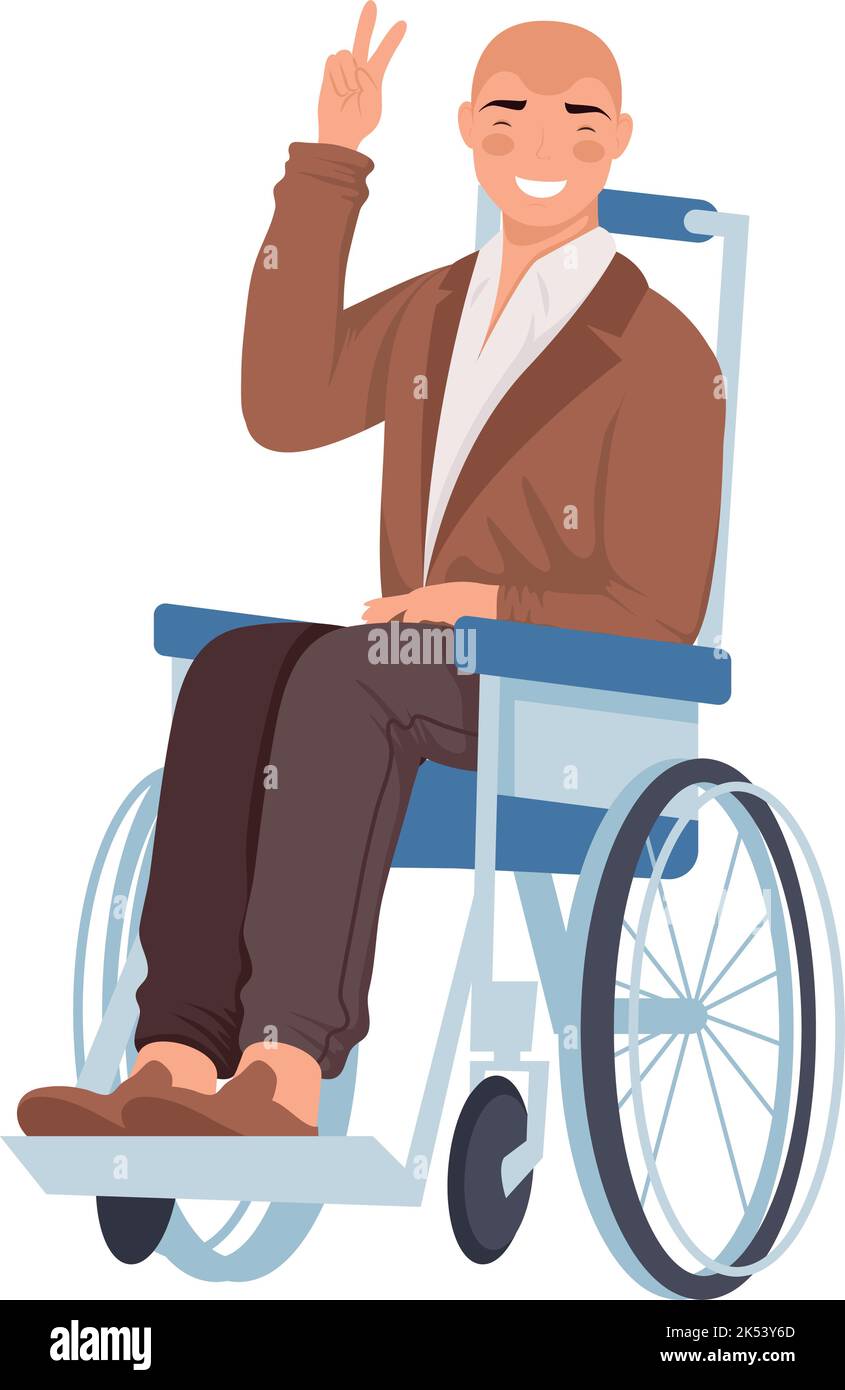 disabled man in wheelchair character Stock Vector Image & Art - Alamy