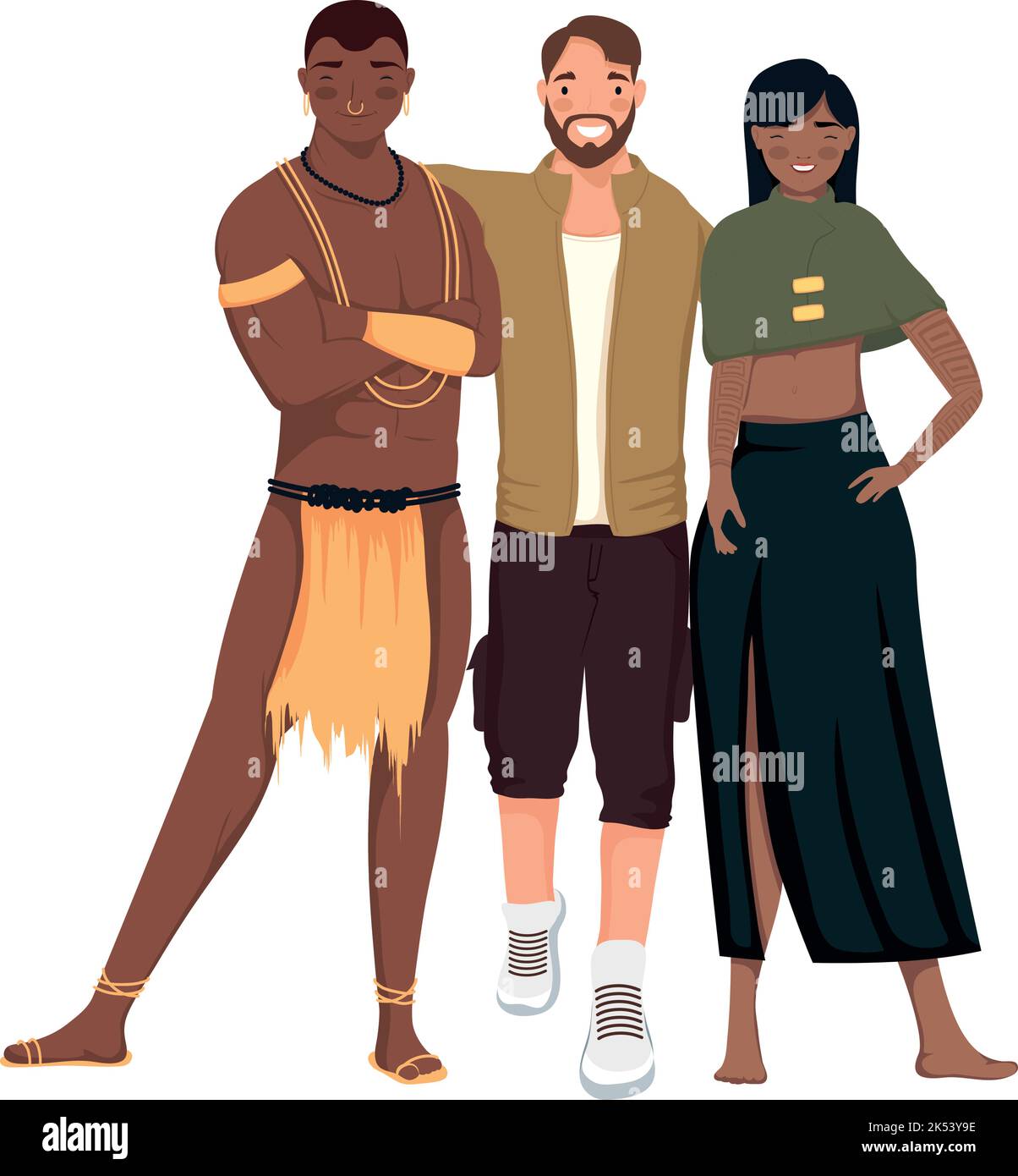 three ethnics communities characters group Stock Vector Image & Art - Alamy