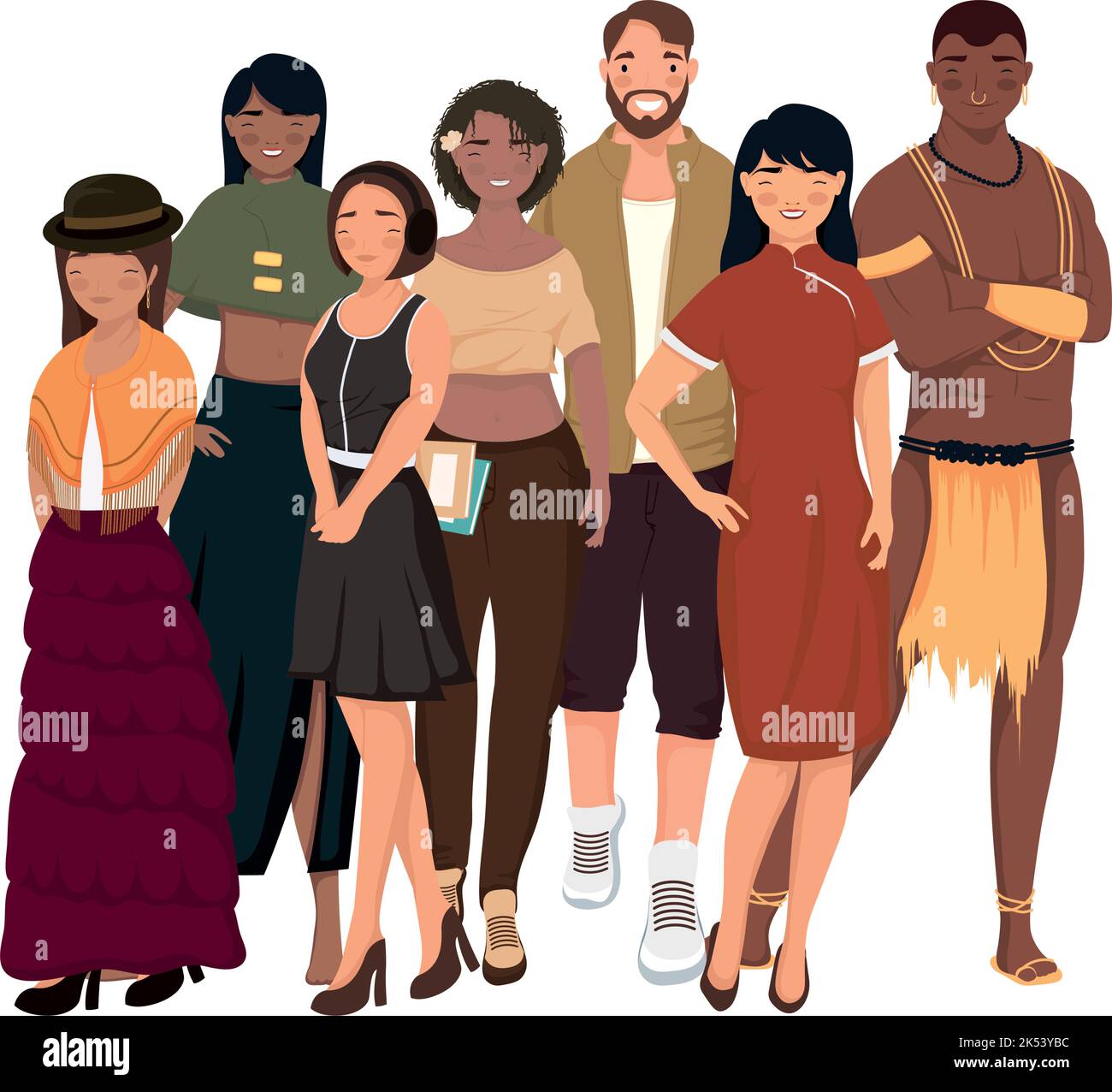 Group diverse female characters Stock Vector Images - Alamy
