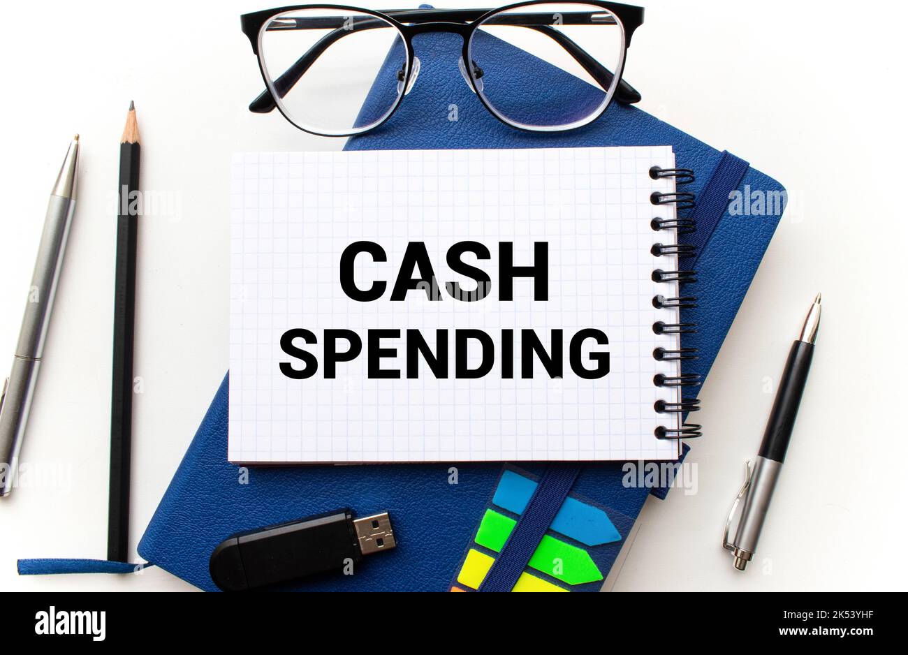 Cash Spending text written on notebook with pen and chart Stock Photo ...