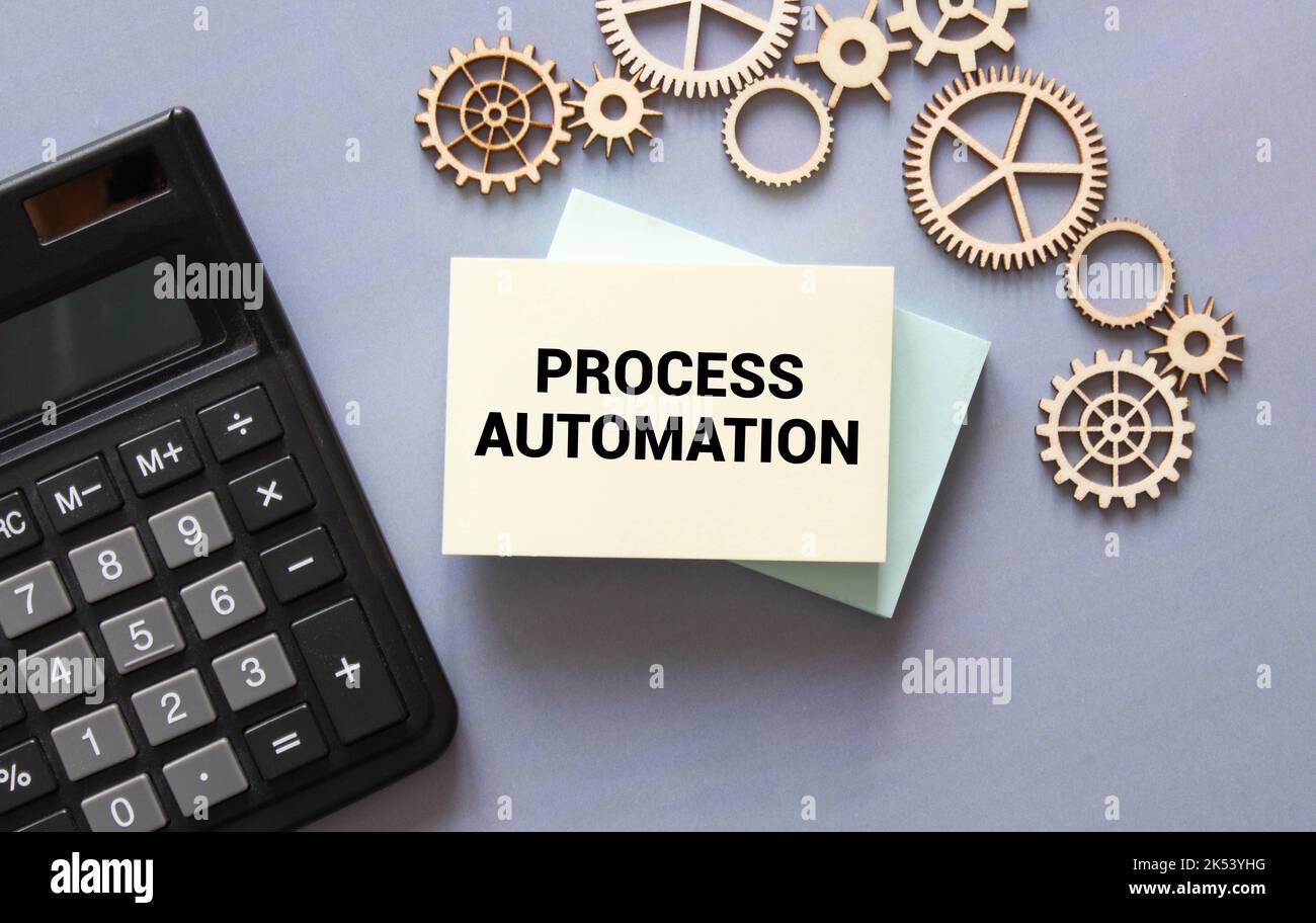 Text PROCESS AUTOMATION text on sticky on keyboard, business concept ...