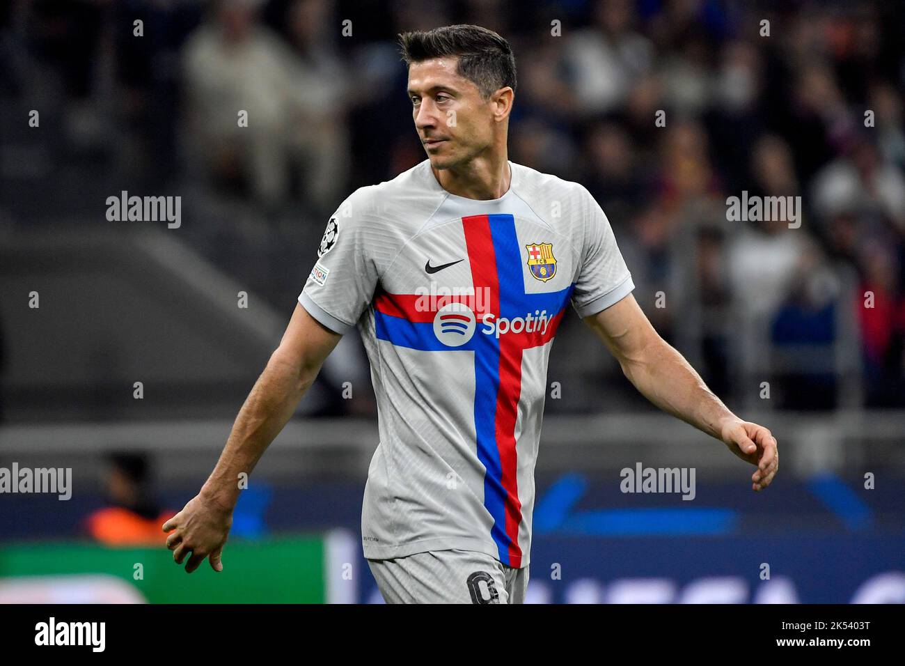 Robert Lewandowski of Barcelona during the Champions League Group C ...