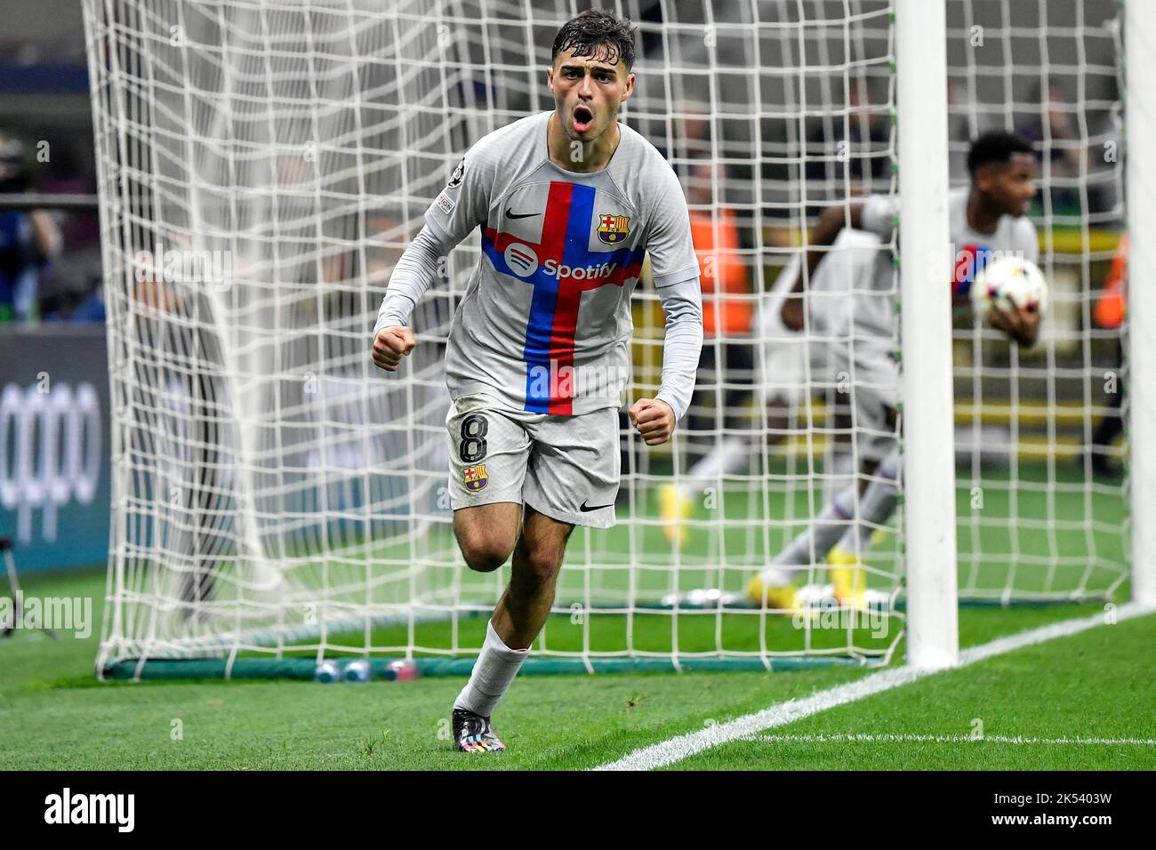 Pedro Gonzalez Lopez aka Pedri of Barcelona celebrates after scoring a ...