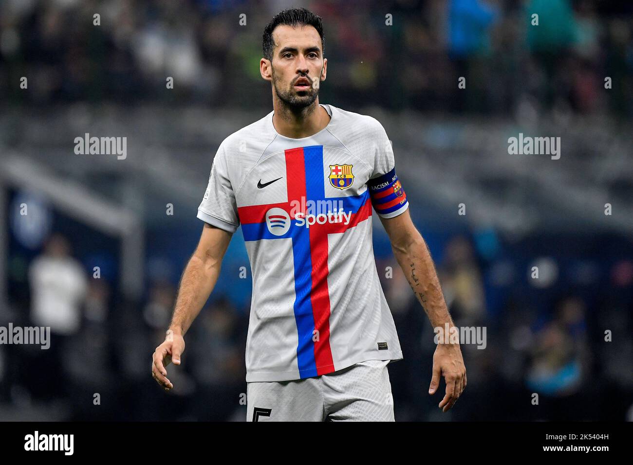 Sergio Busquets of Barcelona looks on during the Champions League Group ...