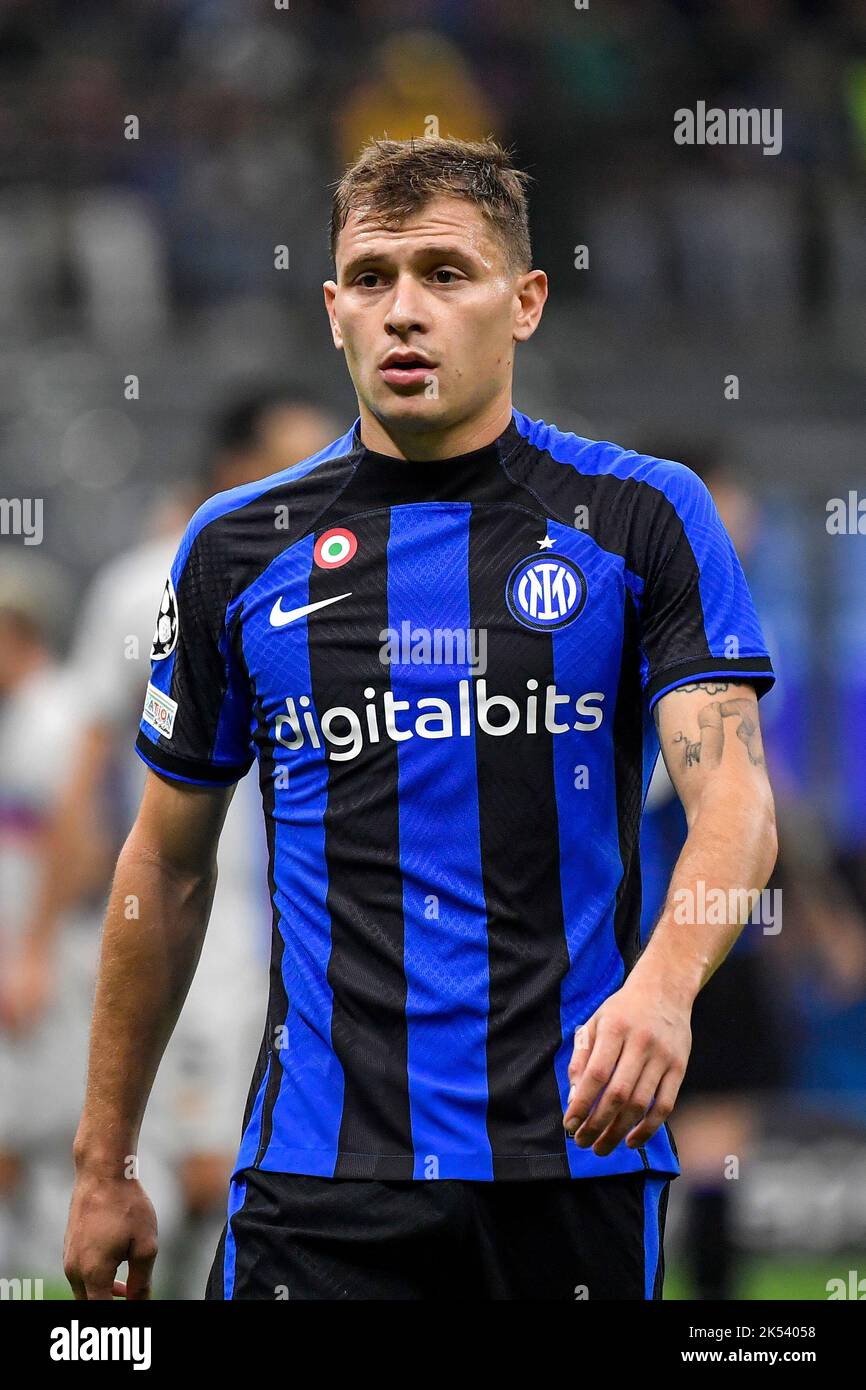 Nicolo Barella of Fc Internazionale looks on during the Champions ...