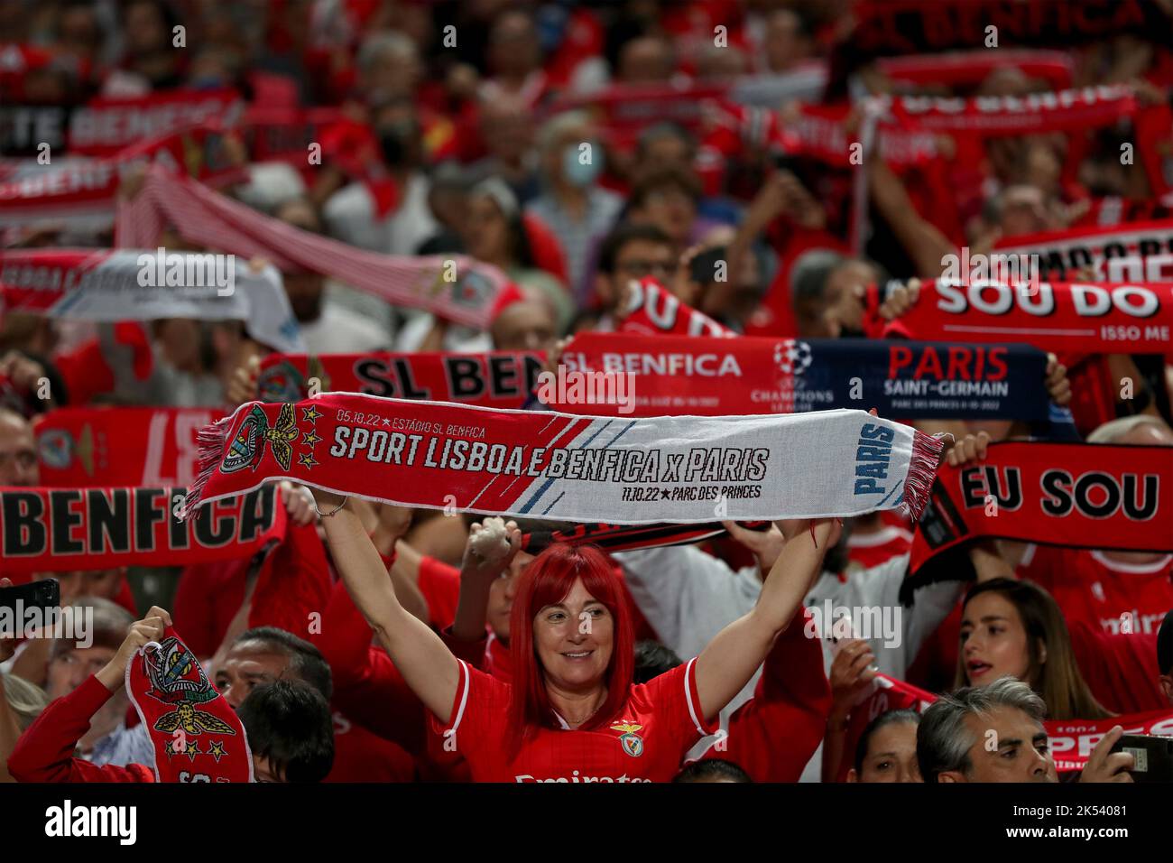 Lisbon, Portugal. 5th Oct, 2022. Benfica's supporters during the UEFA ...
