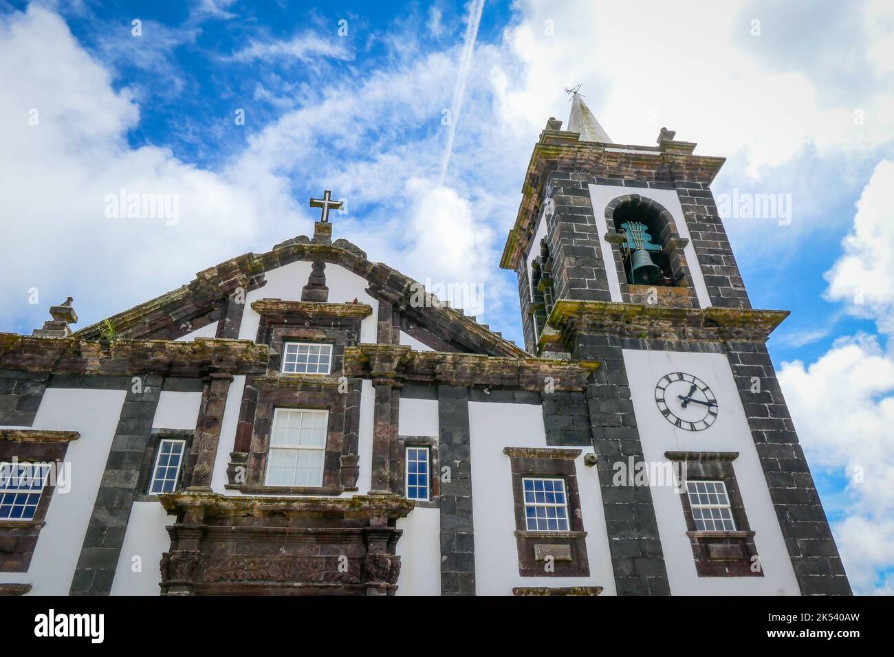 A black and white church in Graciosa, Azores, Portugal Stock Photo - Alamy