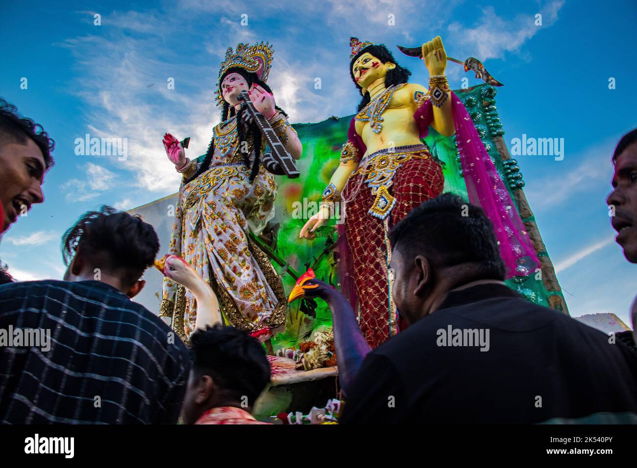 Durga Puja traditional ritual festival in Bangladesh 2022. The five-day ...