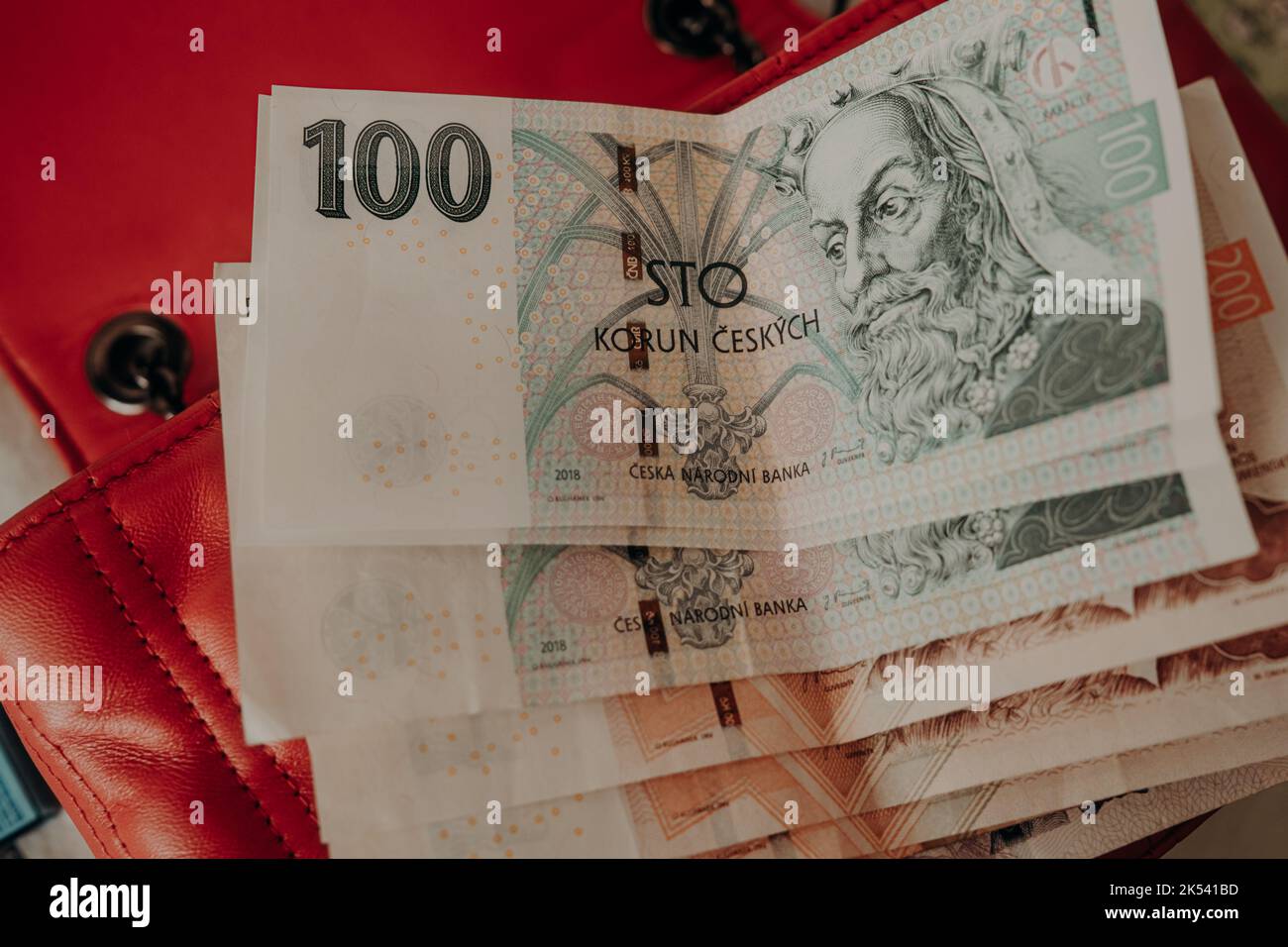 Czech cash money close-up background. Czech Crown. Ceska koruna. Bill ...