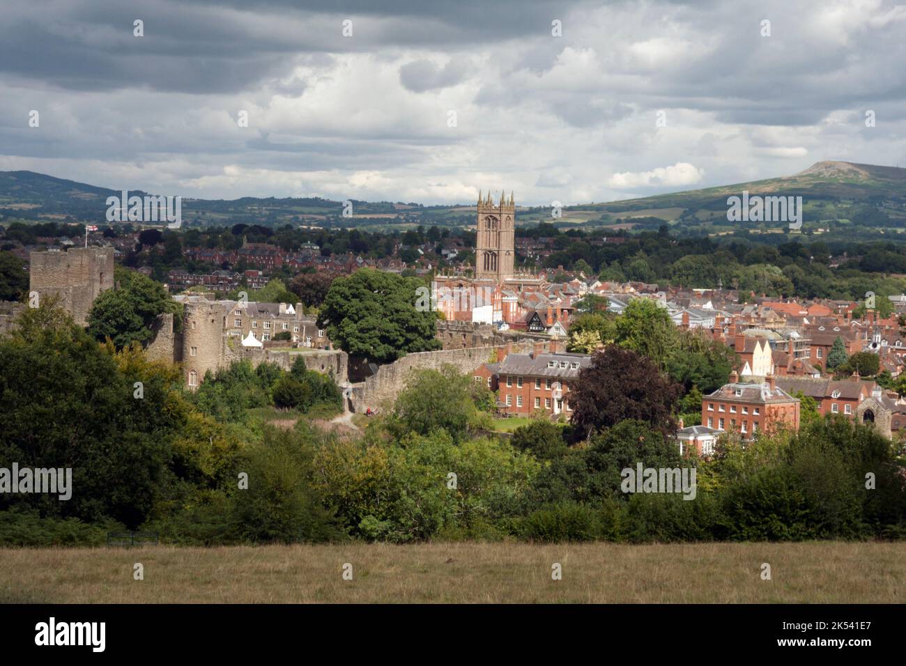 Views of Ludlow castle & St Laurence church from Whitcliffe Common ...