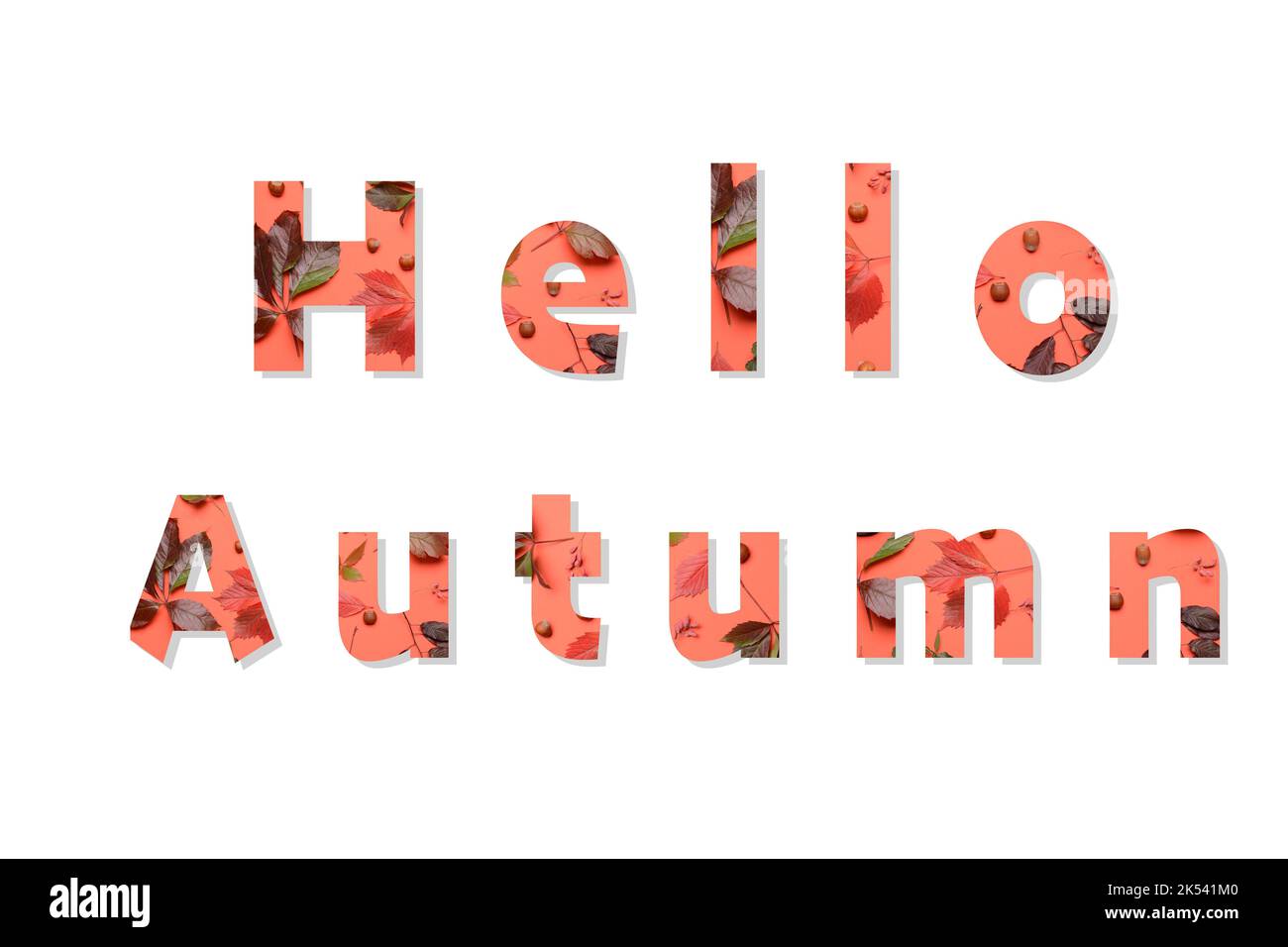 Autumn background hello november Cut Out Stock Images & Pictures - Alamy