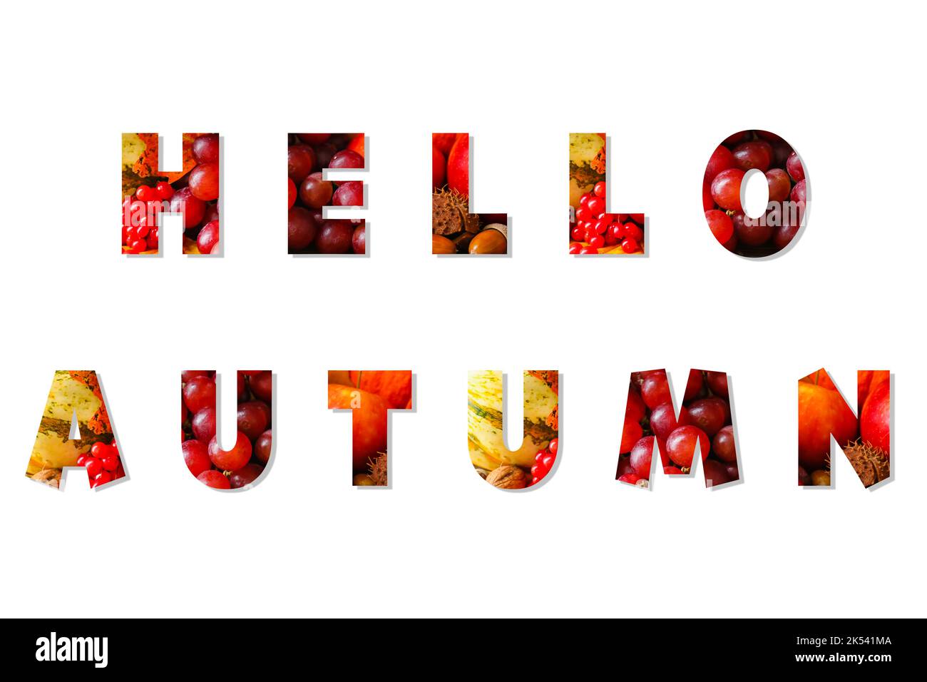 Hello autumn composition on Cut Out Stock Images & Pictures - Alamy