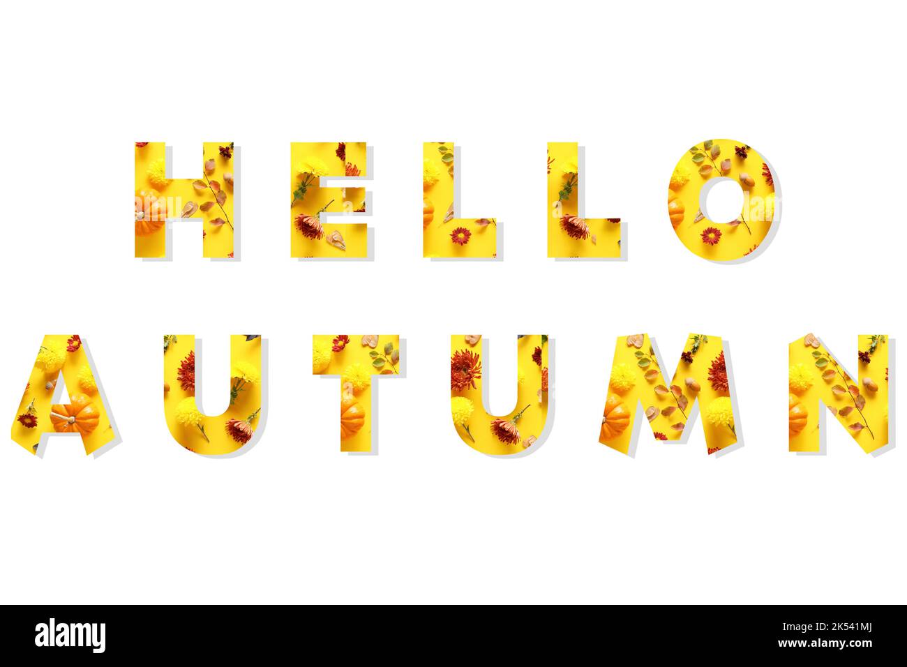 Hello autumn composition on Cut Out Stock Images & Pictures - Alamy