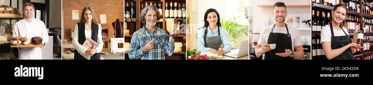 Collage of successful business owners Stock Photo - Alamy