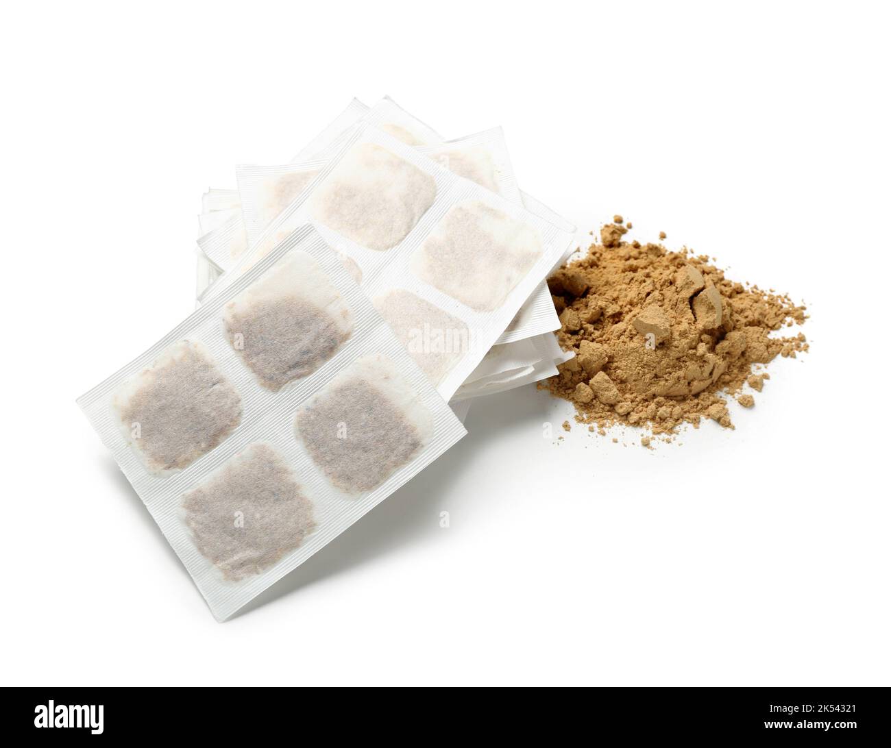 Mustard plasters on white background Stock Photo - Alamy