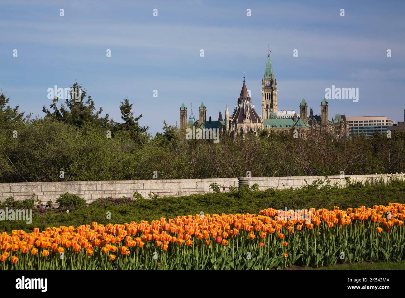 Canadian Parliament buildings taken from Hull, Quebec in spring, Canada ...