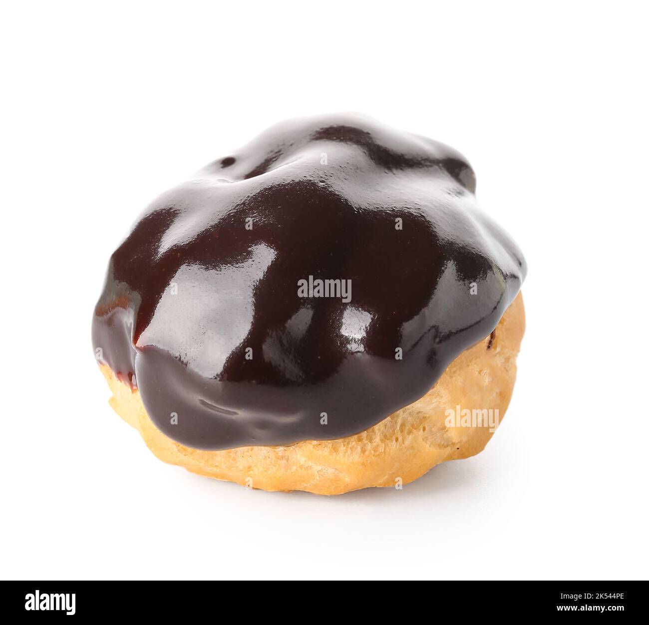 Delicious eclair on white background Stock Photo - Alamy