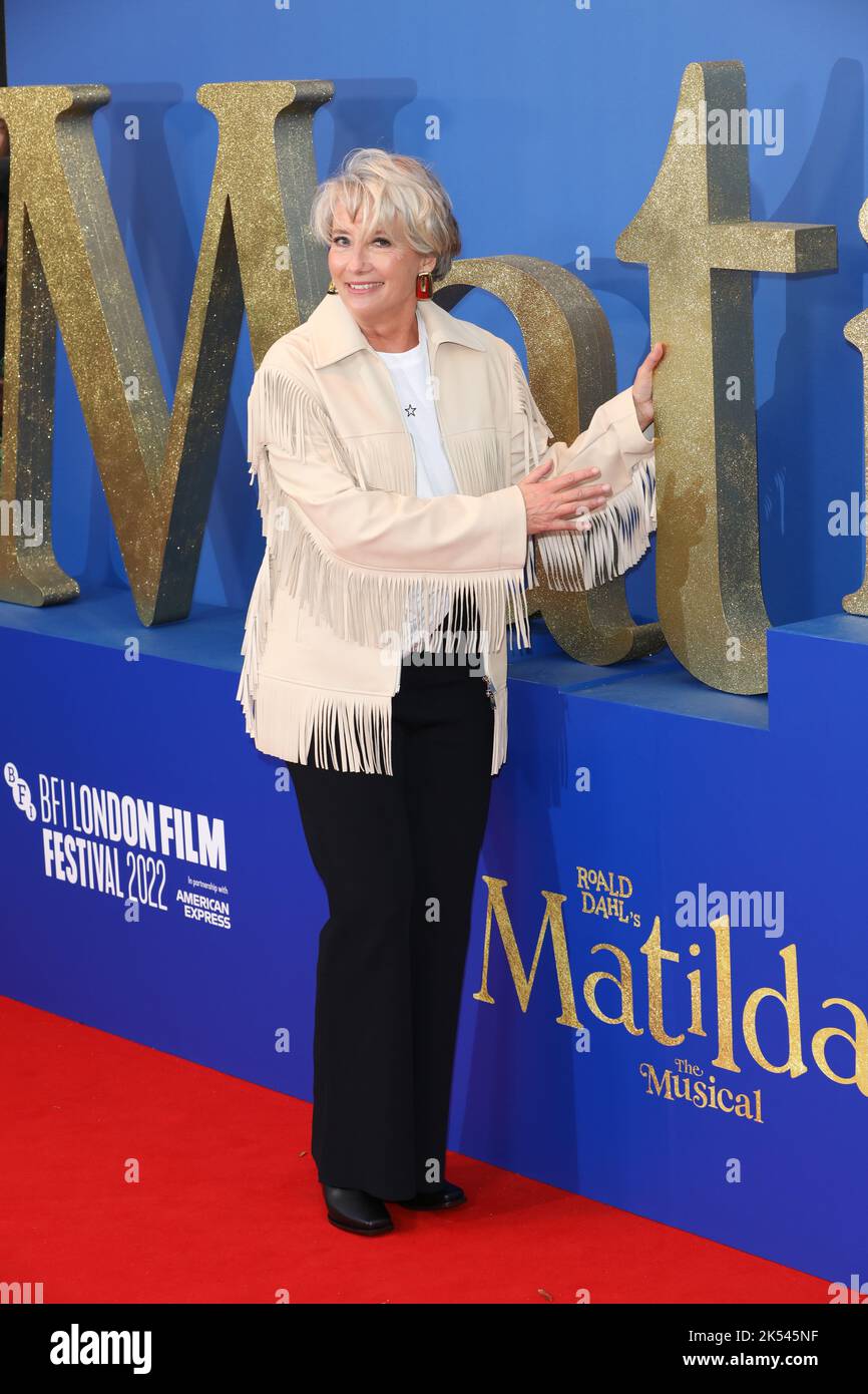 Emma Thompson attends the World Premiere of Roald Dahl’s Matilda The ...