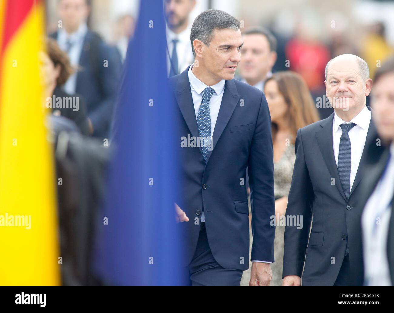 Spanish Prime Minister Pedro Sanchez and German Chancellor Olaf Scholz ...