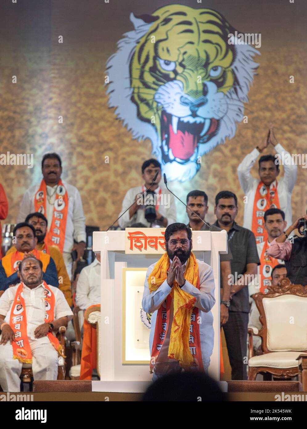MUMBAI, INDIA - OCTOBER 5: Maharashtra Chief Minister Eknath Shinde ...