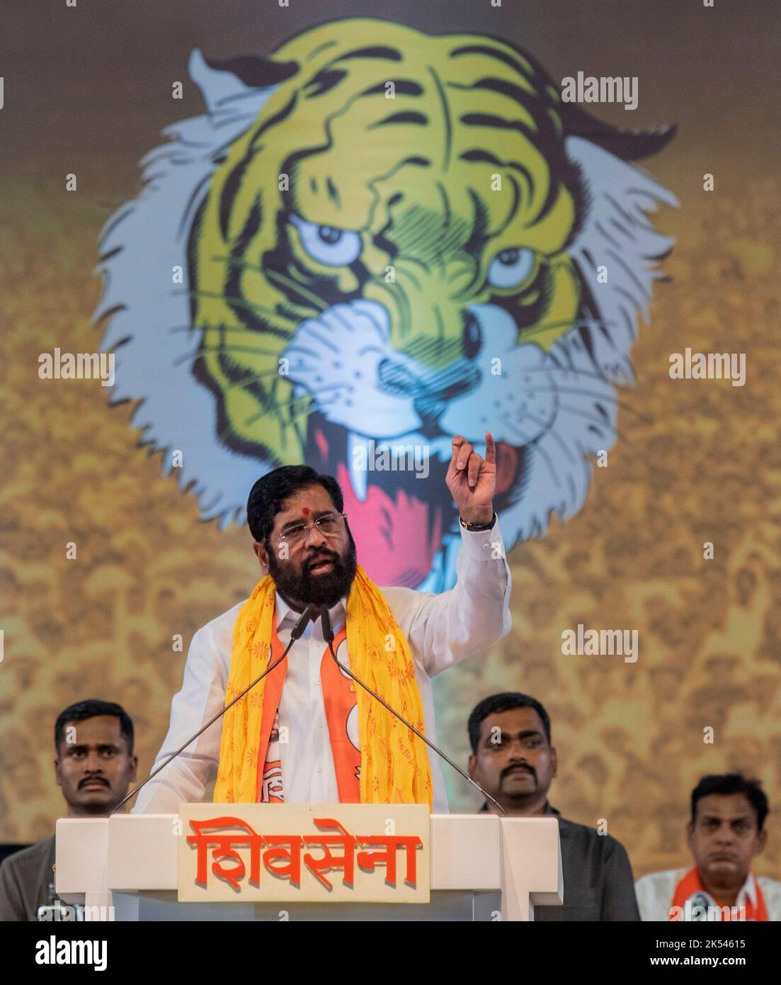 MUMBAI, INDIA - OCTOBER 5: Maharashtra Chief Minister Eknath Shinde ...