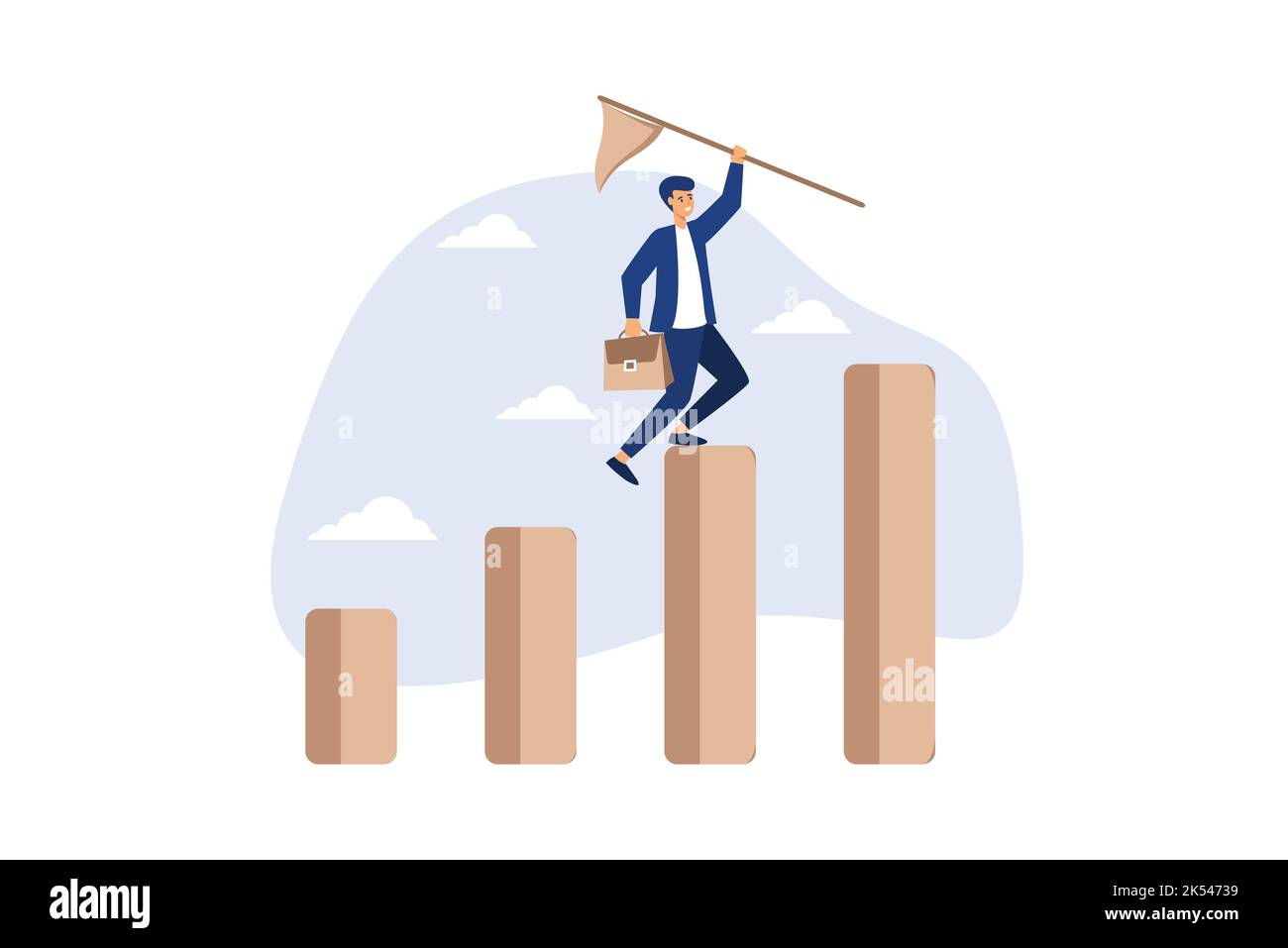 Achievement or business success, reaching goal or target, challenge and ...