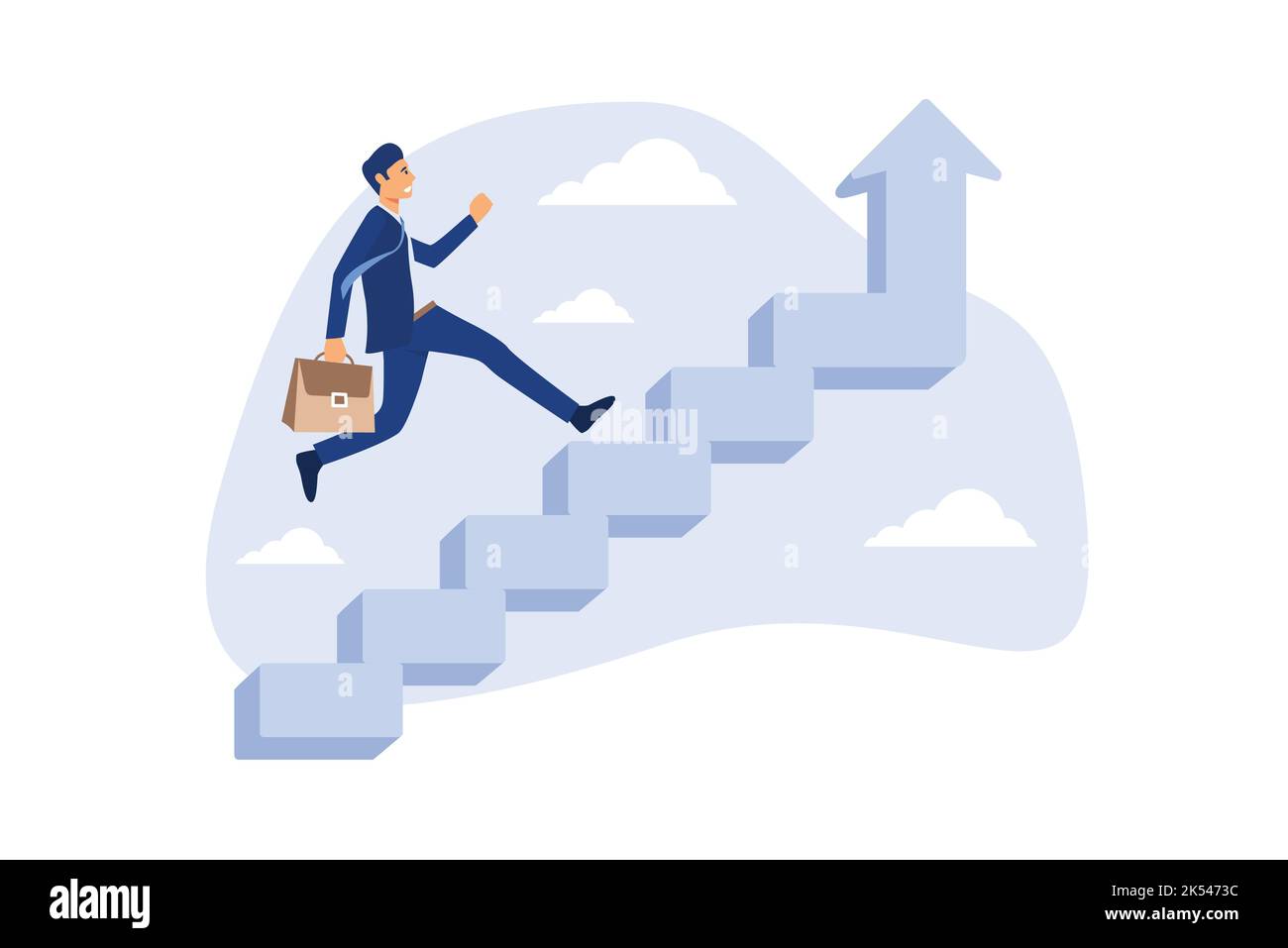 Improvement or career growth, stairway to success, growing income or ...