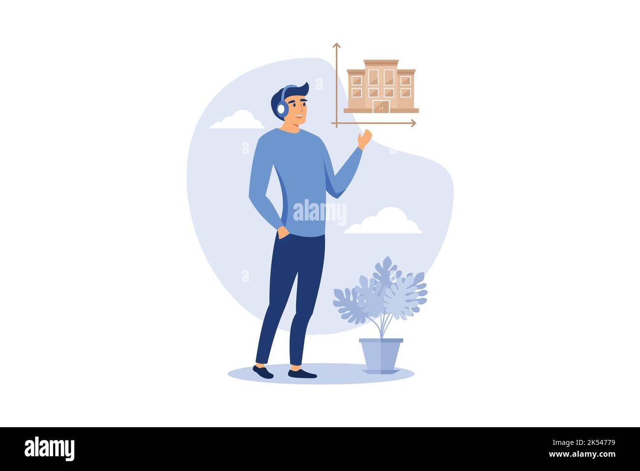 House and property investment, real estate price growth or mortgage ...