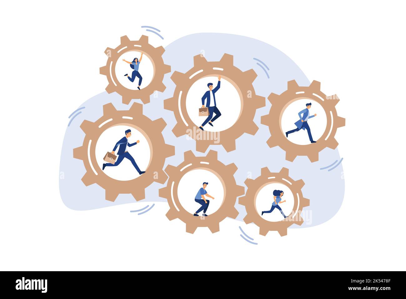 Teamwork collaborate to achieve business goal, team members help and ...