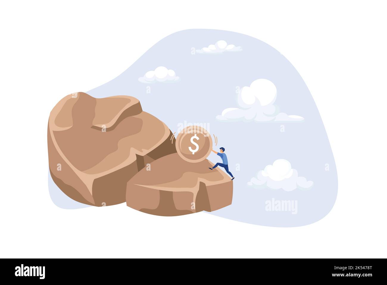 Debt, loan payment or mortgage problem, financial failure or investment ...