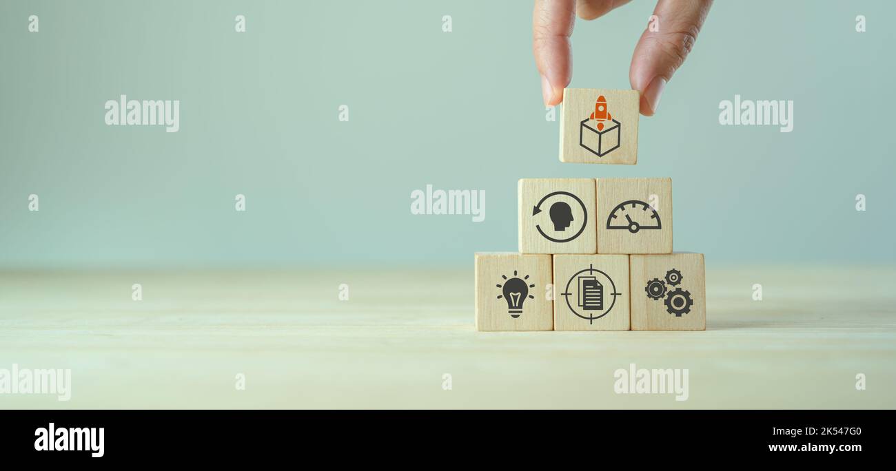 Product development and launching. MVP, minimum viable product concept ...