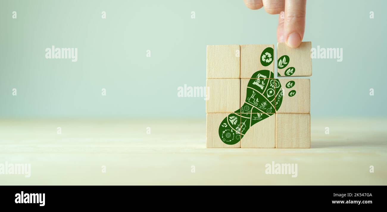 Carbon Footprint, zero emission concept. Carbon ecological footprint ...