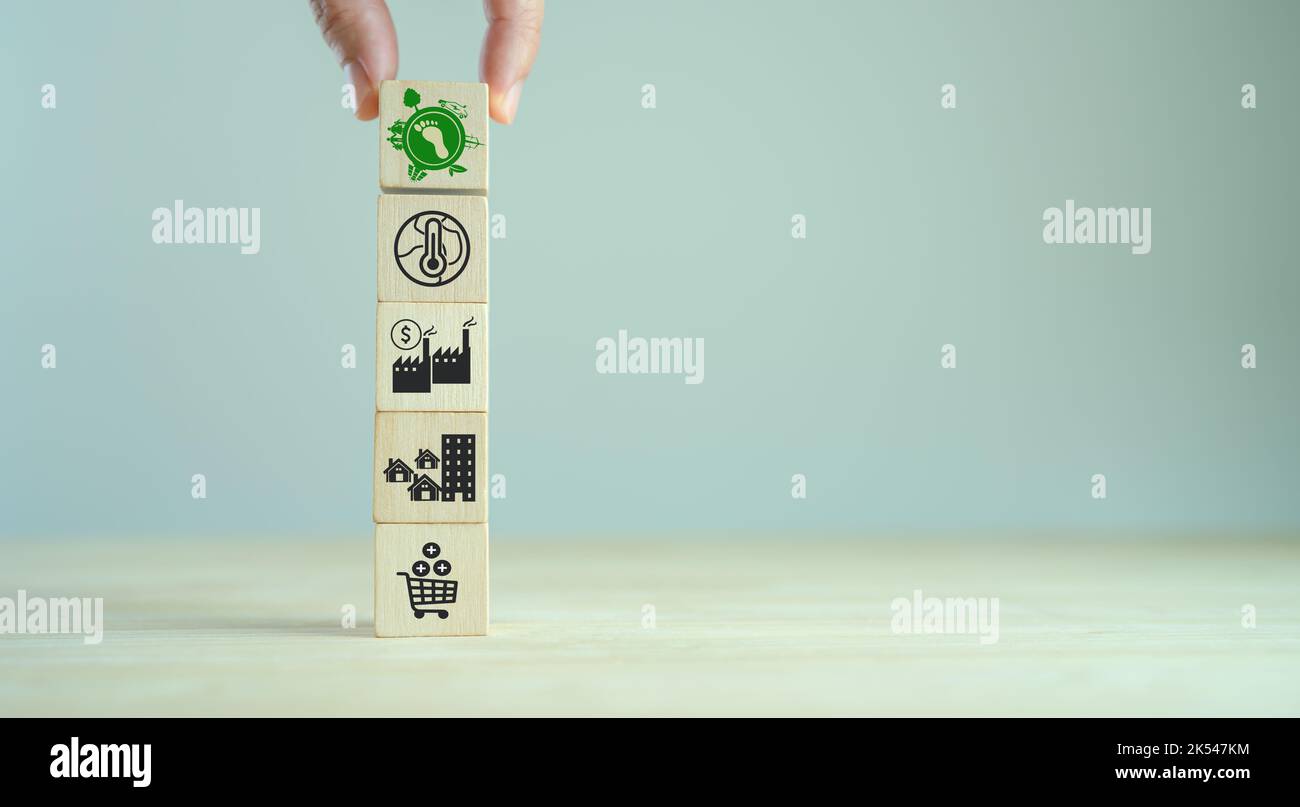 Carbon footprint. Green business concept. Climate changing problems ...