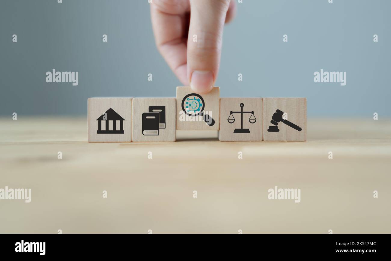 Futuristic technology for justice, law judgement concept. Artificial ...