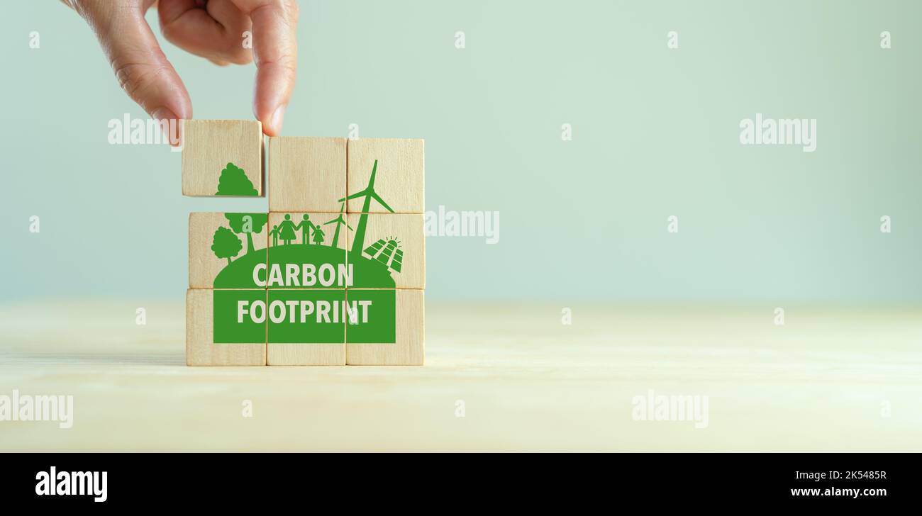 Carbon Footprint, zero emission concept. Carbon ecological footprint ...