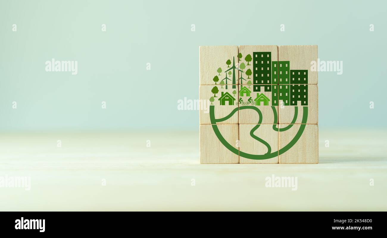 Eco friendly, green company culture concept. Carbon neutral and net ...