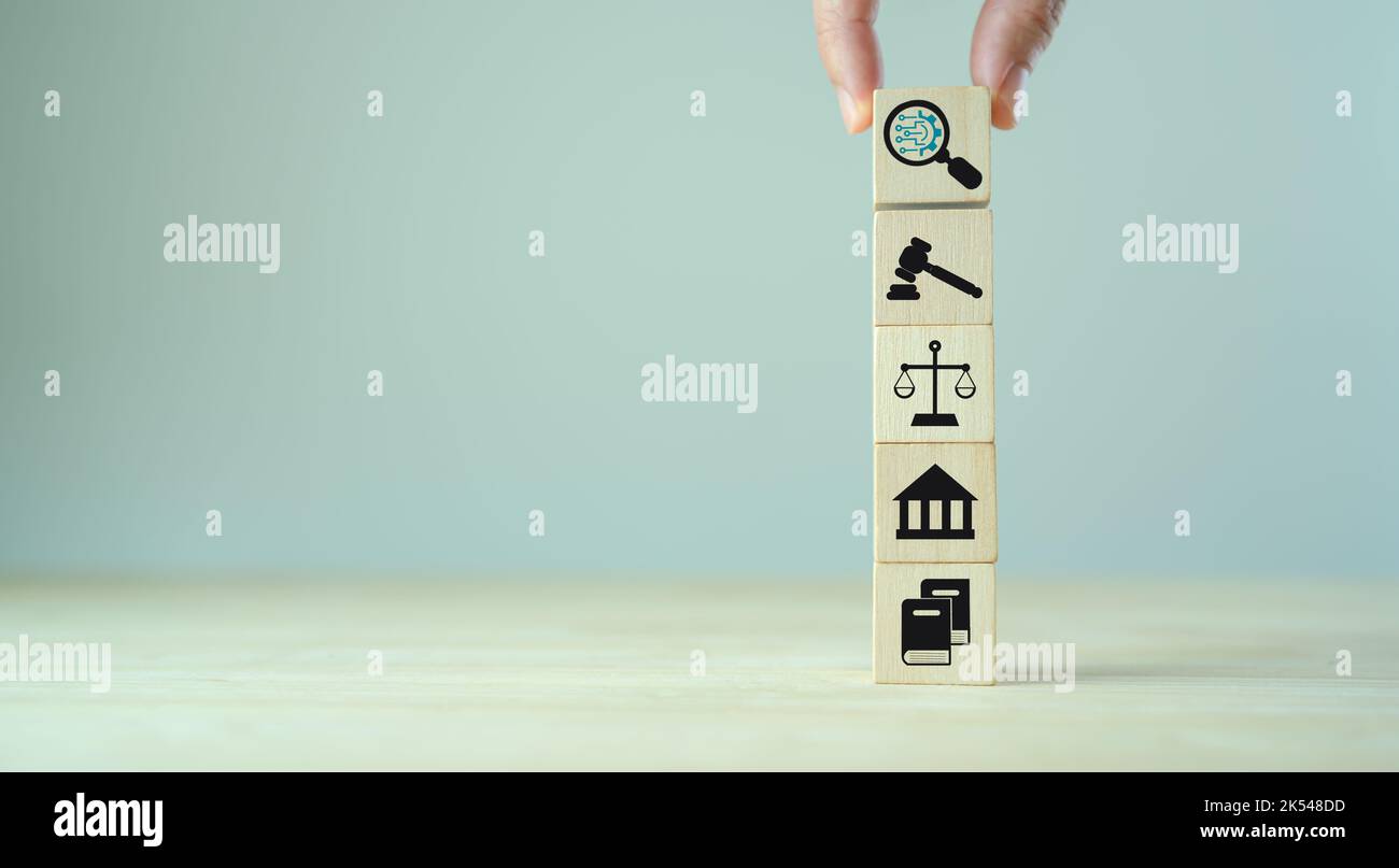 Futuristic technology for justice, law judgement concept. Artificial ...