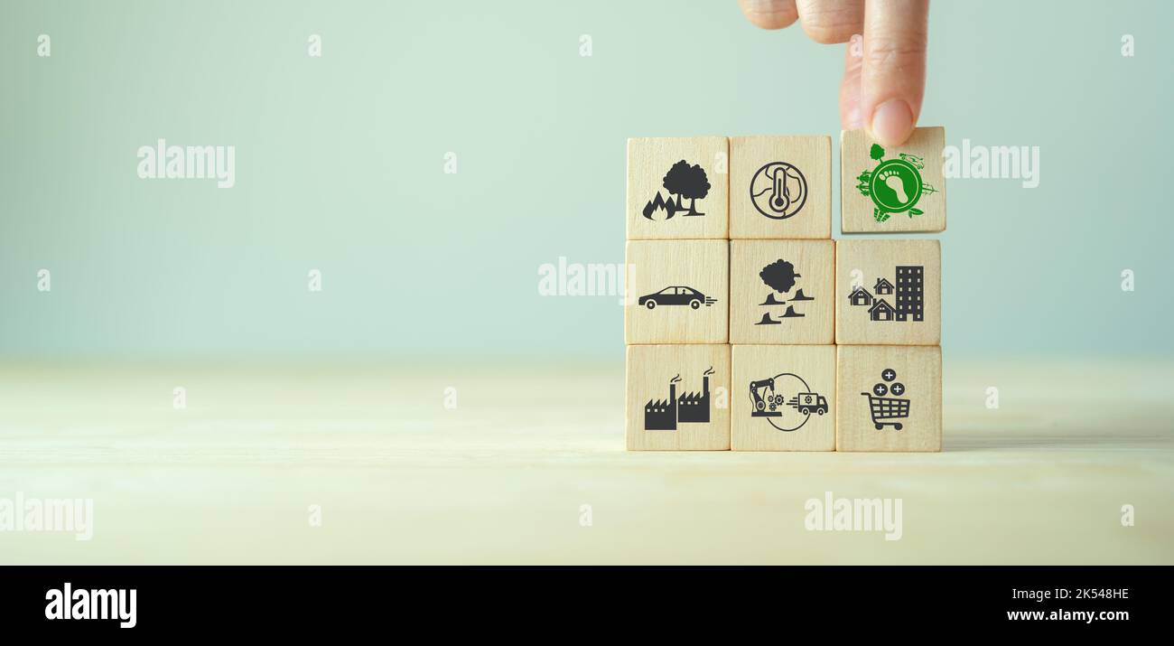 Carbon footprint, low carbon emission concept. Climate changing ...