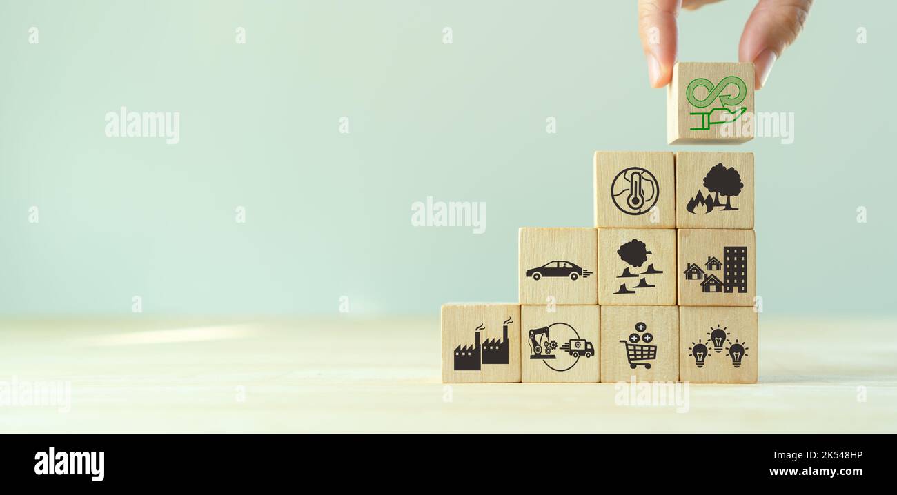 Circular economy concept. Business and environment sustainable. Climate ...